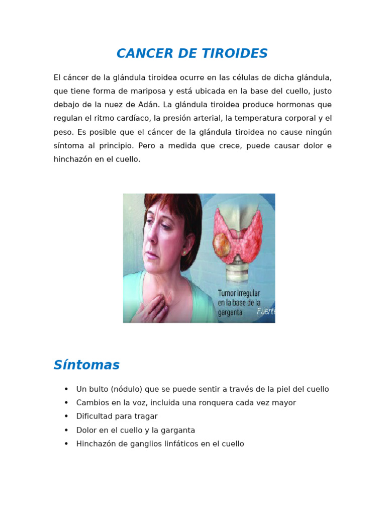 Cáncer de Tiroides: Síntomas y Tipos | PDF | Cáncer | Tiroides