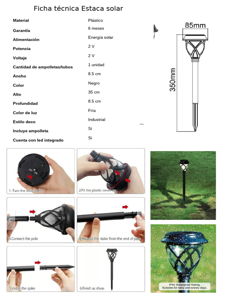 Ficha Técnica Estaca Solar 2025 | PDF