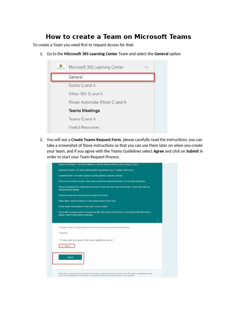 How To Create A Team On Microsoft Teams | PDF