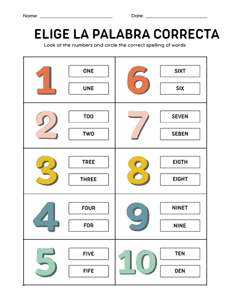 Numbers 1-10 Learning Activities | PDF | Color | Graphic Design