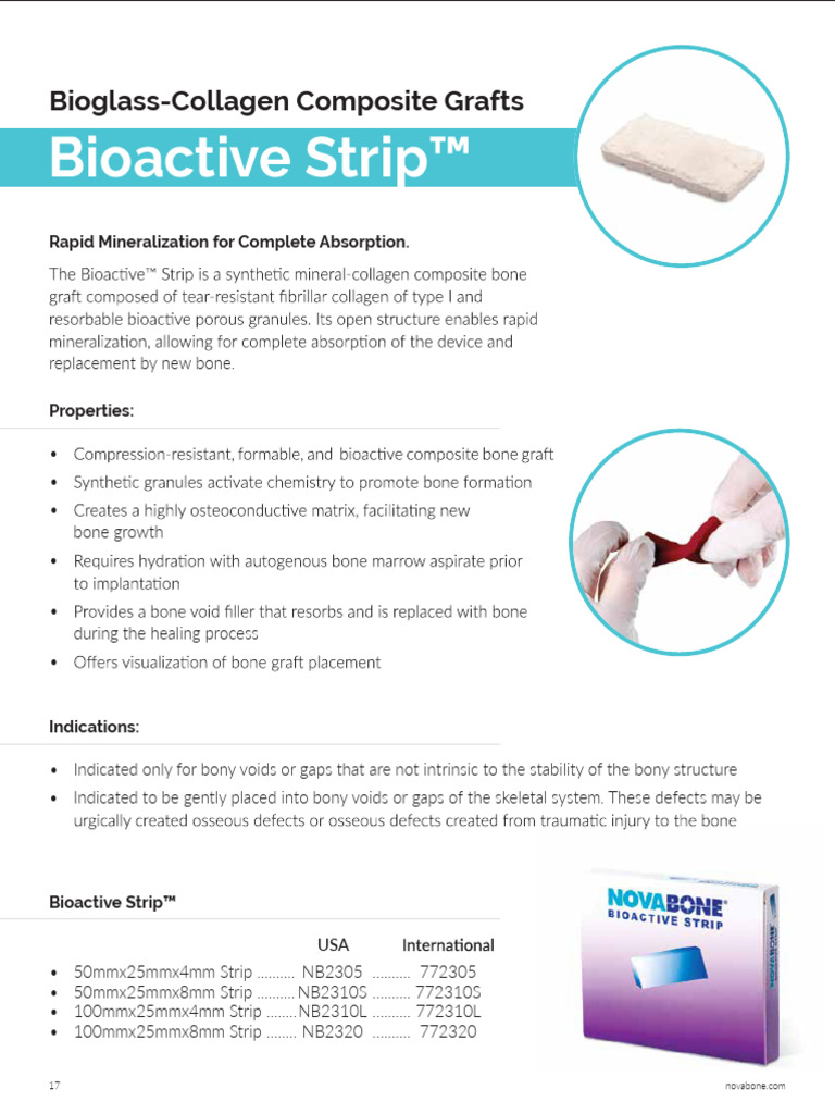 NOVABONE Catalog Bicoactive Strip | PDF