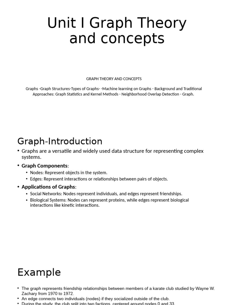 Unit I Graph Theory and Concepts | PDF | Machine Learning | Eigenvalues And Eigenvectors