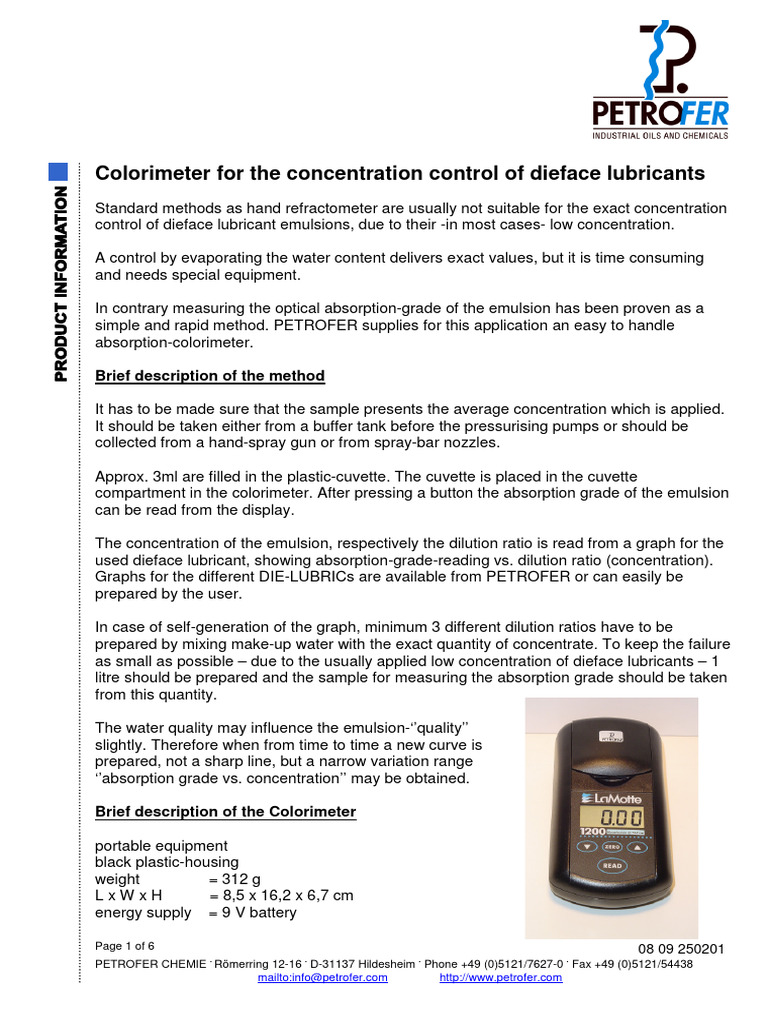 Colorimeter-Concentration Control (Eng) | PDF