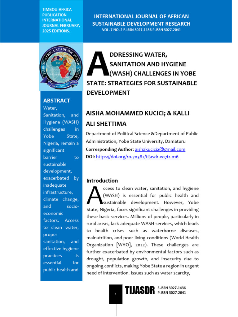 ADDRESSING_WATER_SANITATION_AND_HYGIENE_WASH_CHALL | PDF | Wash ...