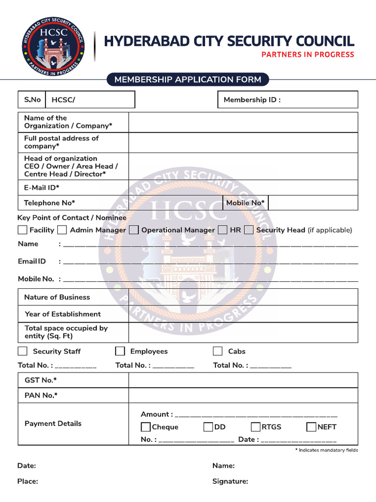 HCSC Membership Form | PDF