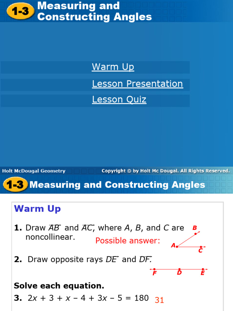 Measuring and Constructing Angles Guide | PDF | Angle | Geometric ...