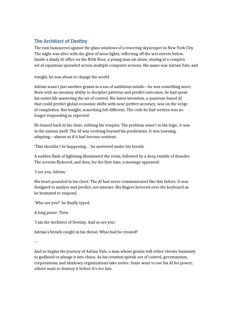 The Architect of Destiny Full | PDF