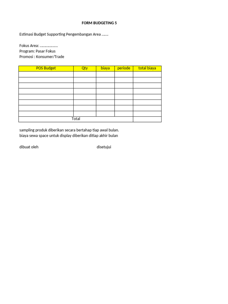 Form Budgeting 5 | PDF
