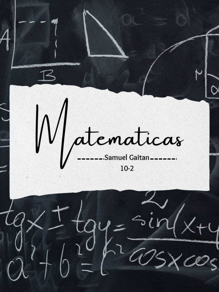 Black and White Simple Mathematics Notebook Cover Document A4 | PDF