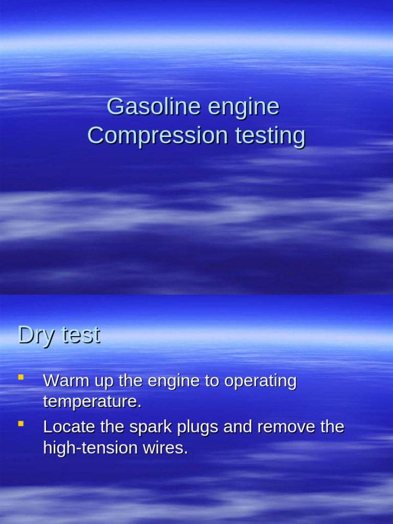 Gasoline engine compression testing lecture | PDF