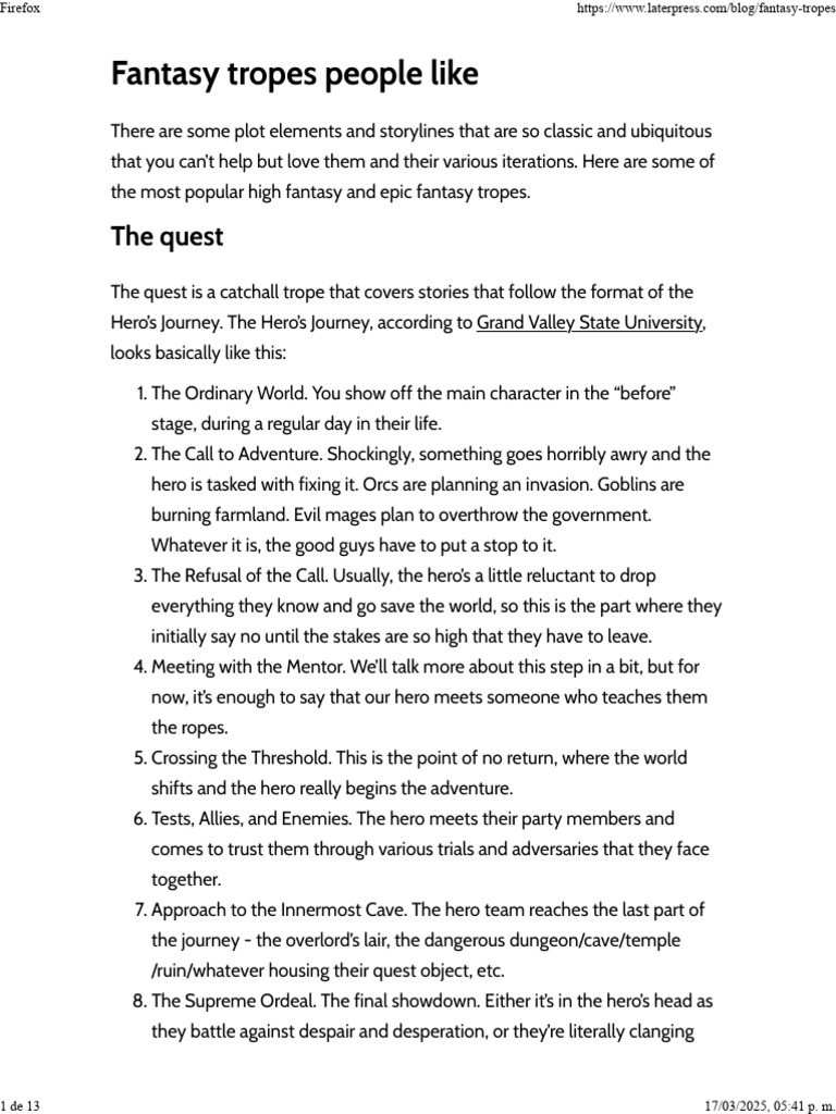 Fantasy Tropes and How To Use Them - Laterpress | PDF | Dragon | Fantasy