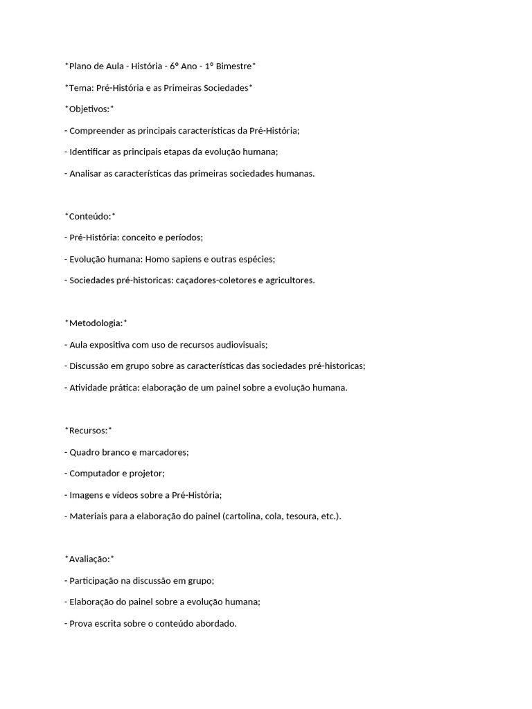Plano de Aula1 | PDF