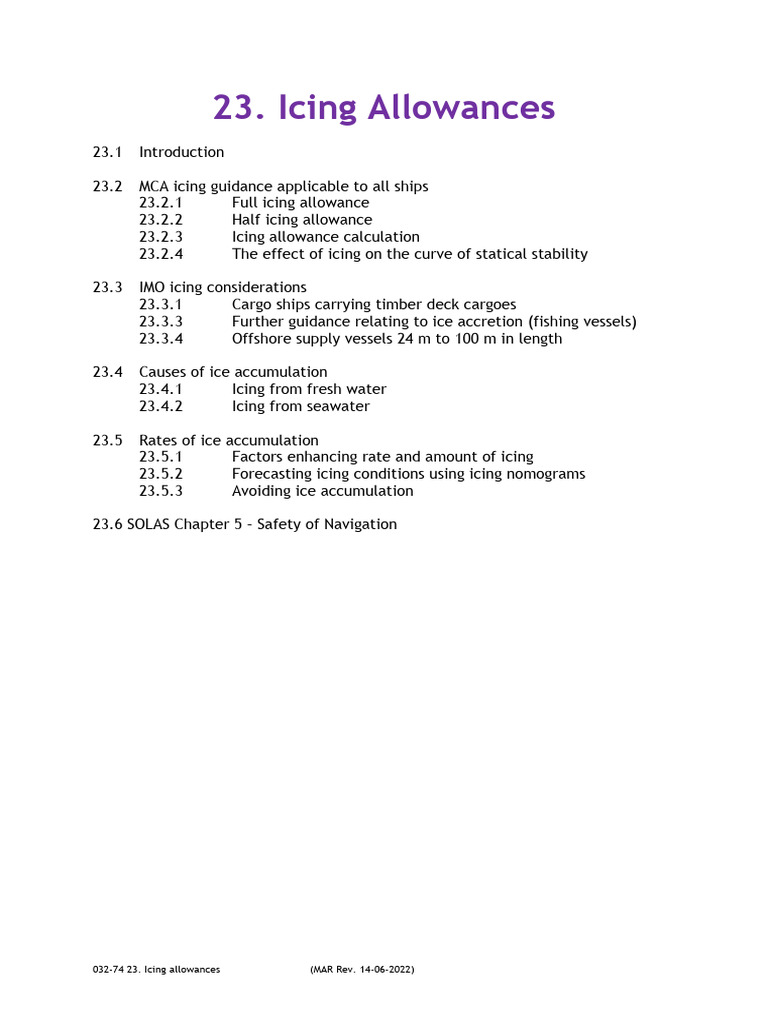 Icing Allowances | PDF | Ice | Sea