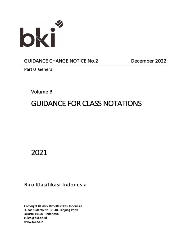 Guidance For Class Notations 2022 by BKI | PDF | Dredging | Ships