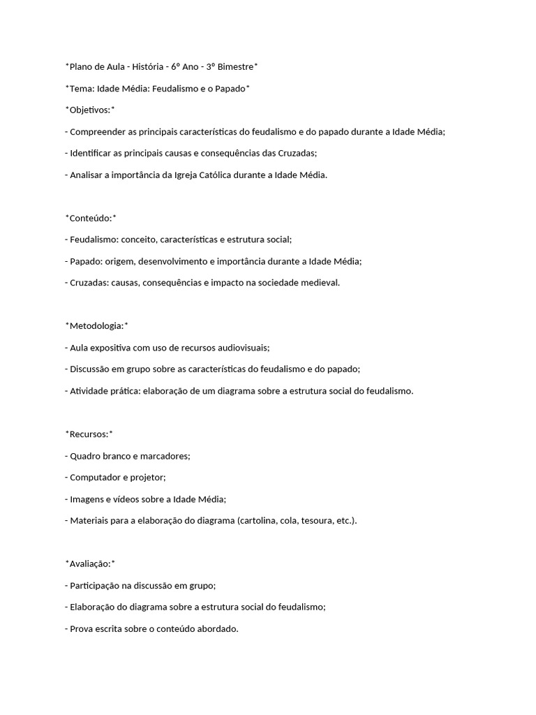 Plano de Aula3 | PDF
