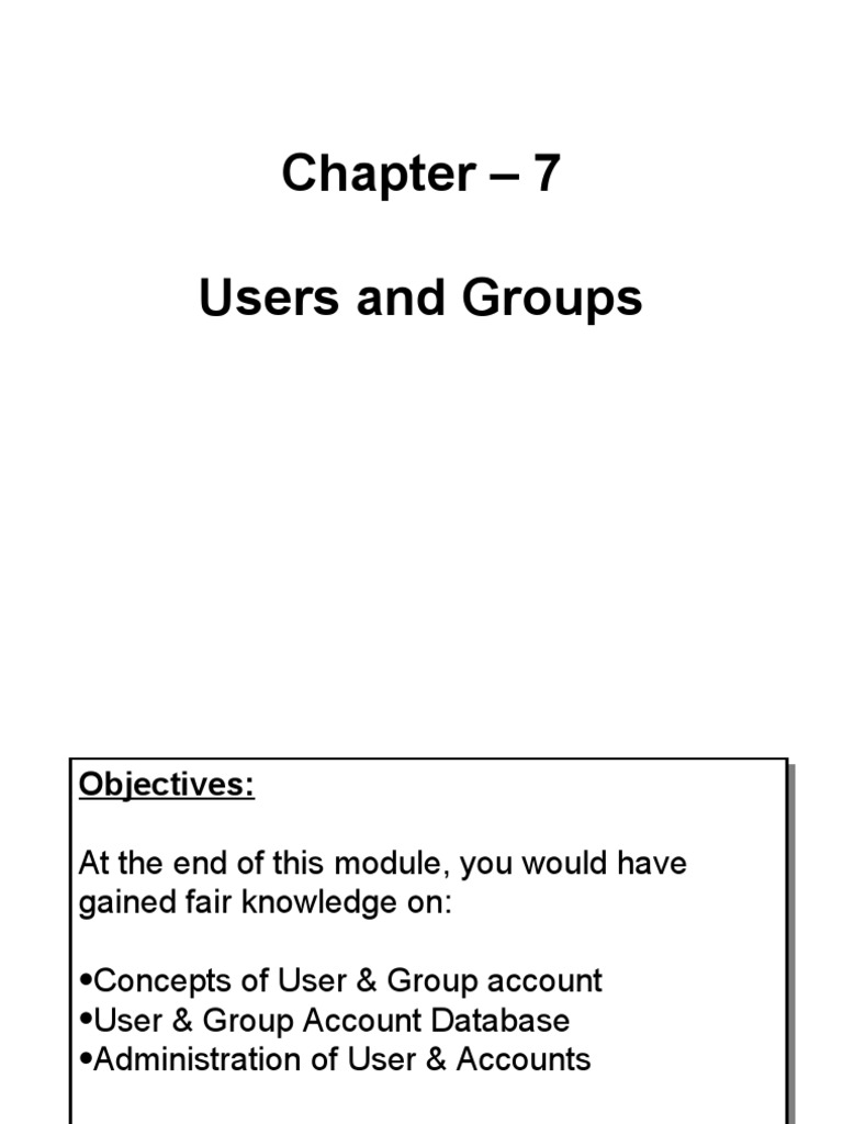 Chapter - 7 Users and Groups | PDF