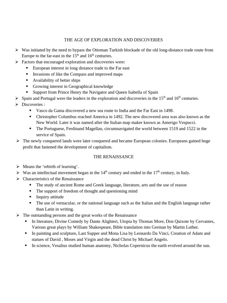 The Age of Exploratyion and Discoveries | PDF | Age Of Discovery ...