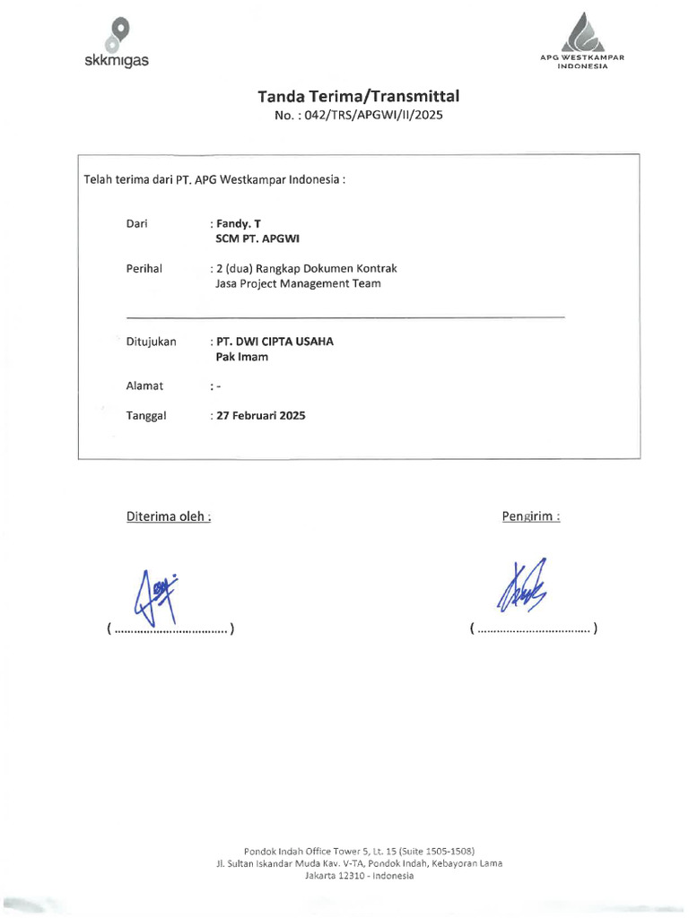 Perjanjian Jasa Project Management Team | PDF