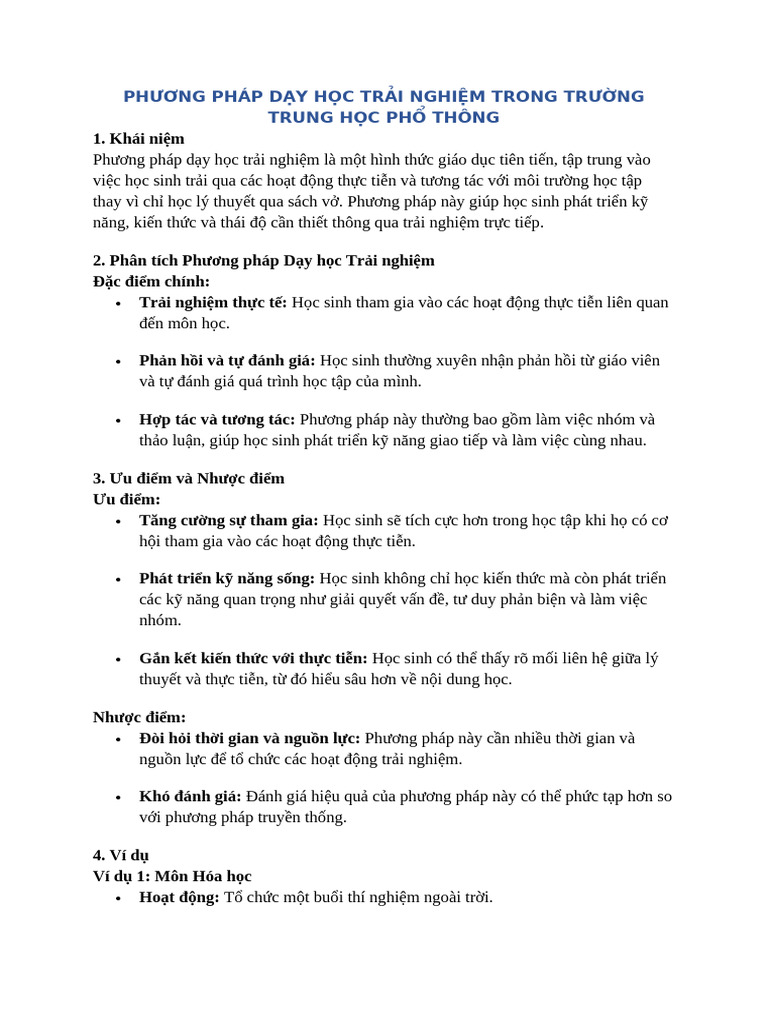 PPDH trải nghiệm | PDF