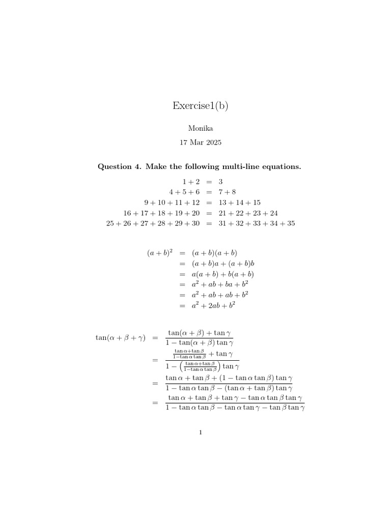 Exercise1 (B) | PDF