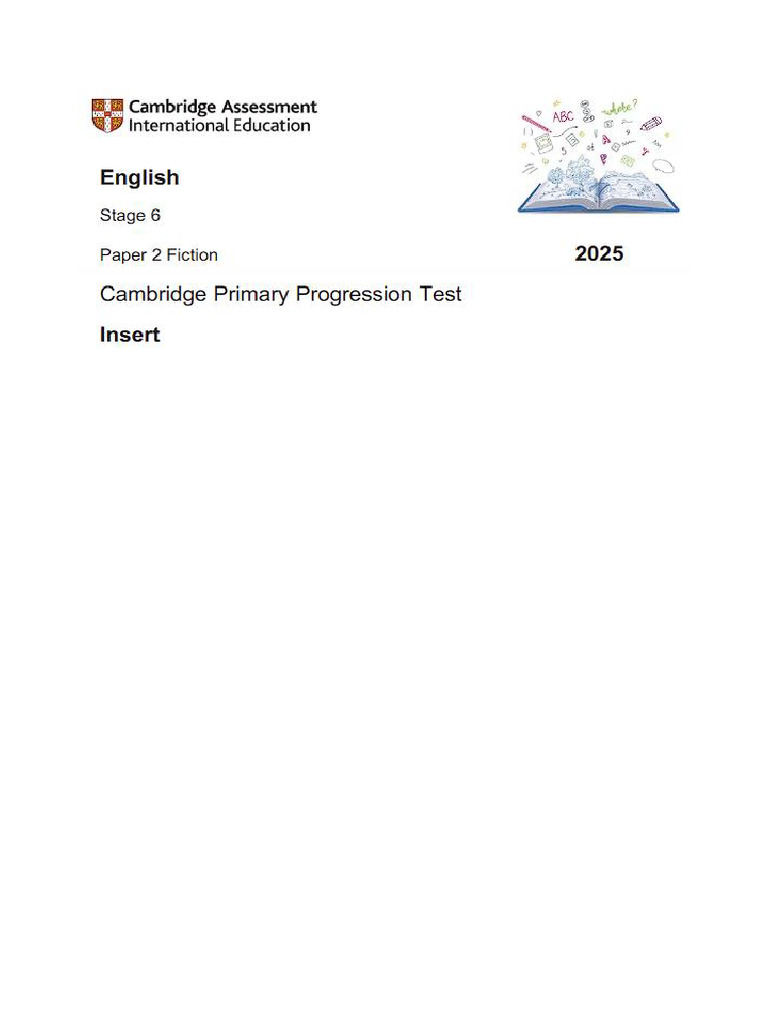 Cam English Progression Stage 6 2025 Insert P2 | PDF