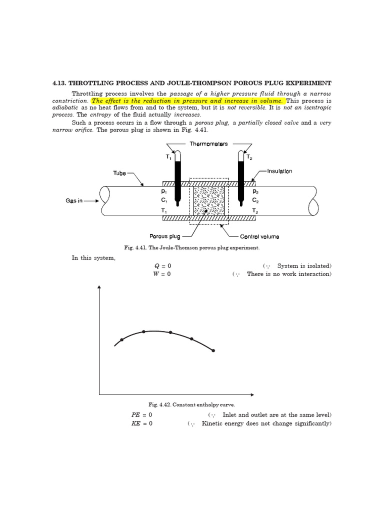 Joule Thompson Coefficient and Cooling Curve | PDF | Enthalpy | Process ...