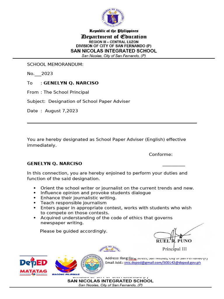 Designation - School Paper | PDF