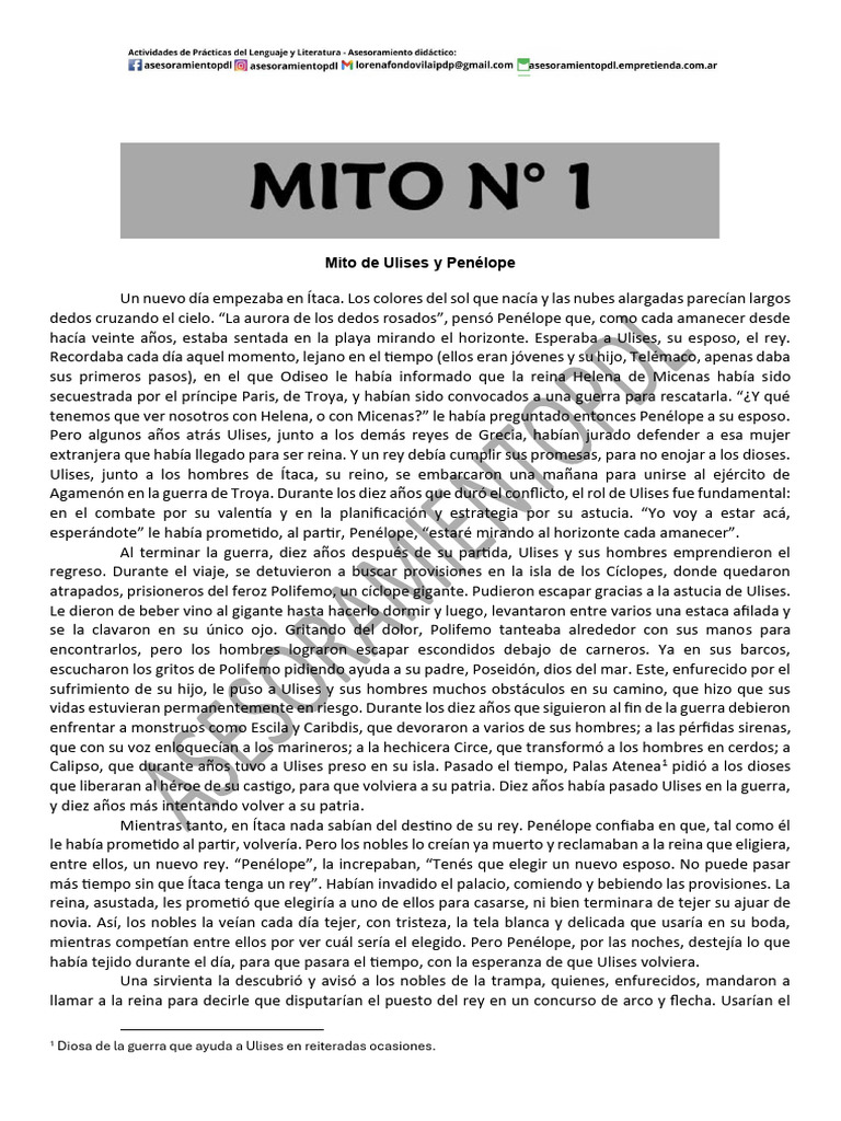 Mito de Ulises: Espera y Regreso a Ítaca | PDF | Minotauro | Odiseo