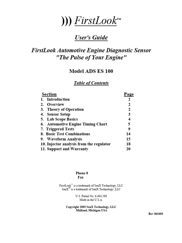 firstlookusersmanualv2.0 | PDF | Machines | Internal Combustion Engine