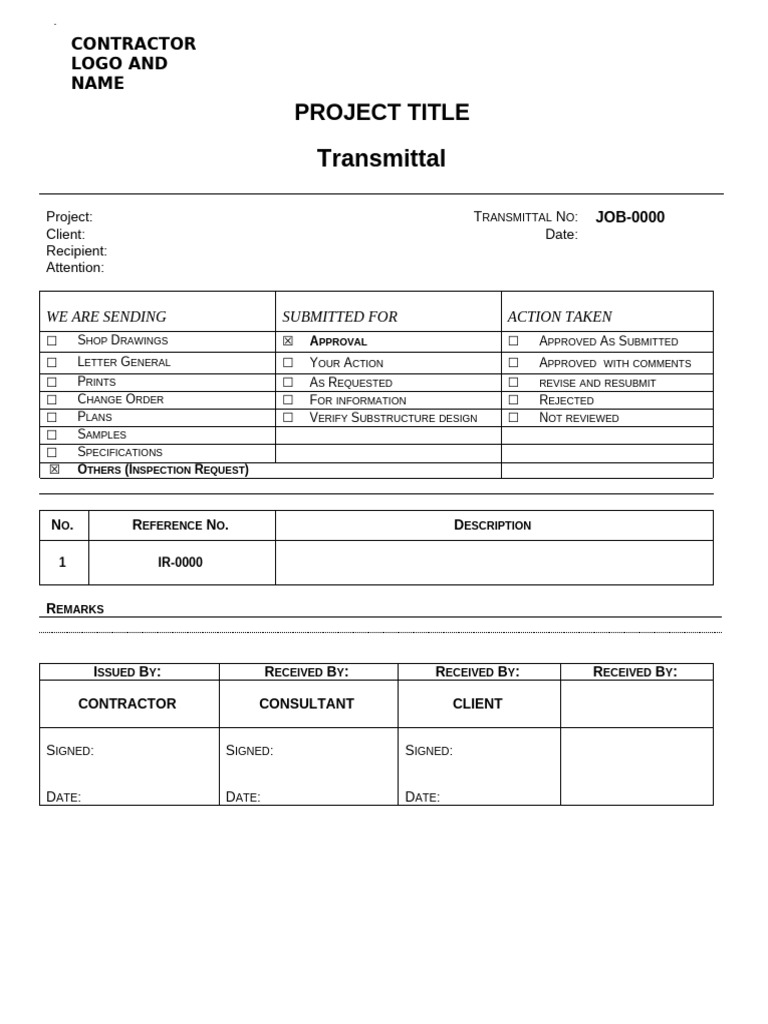 Document Transmittal Form Manila | PDF