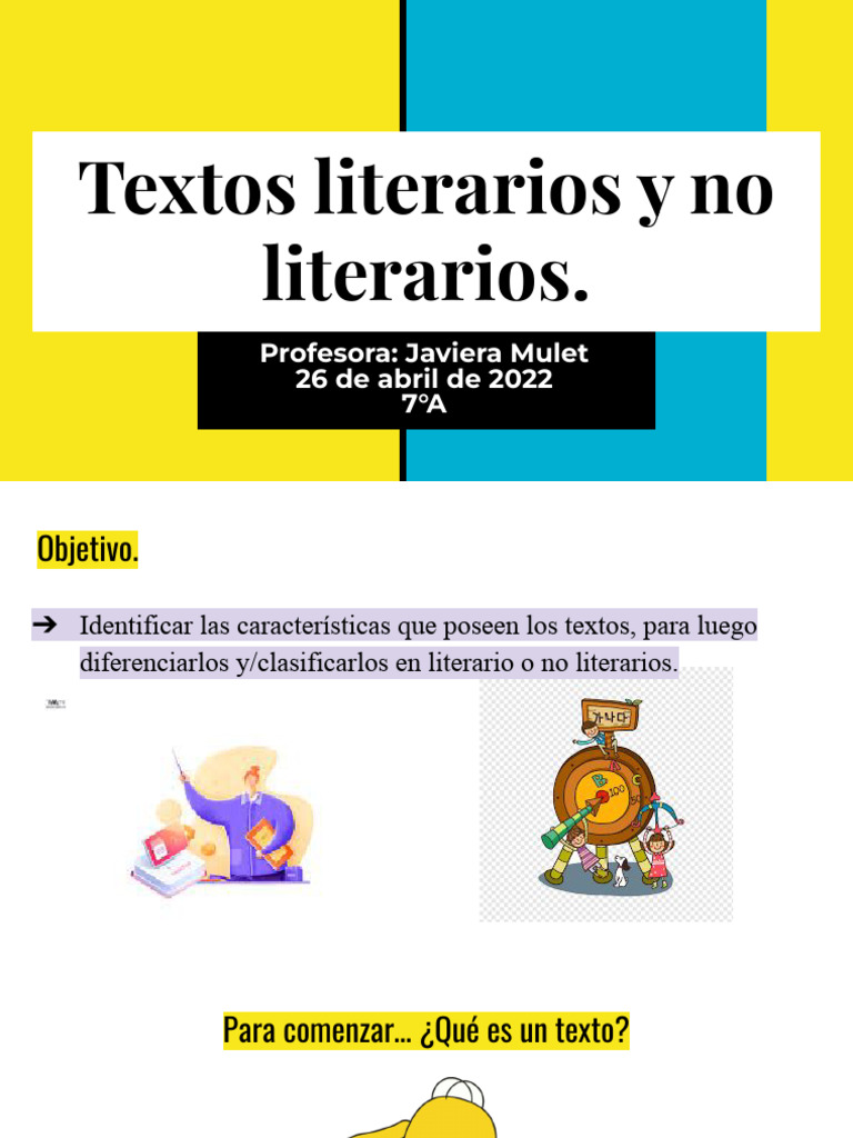 7°A textos literarios y no literarios | PDF | Comunicación ...