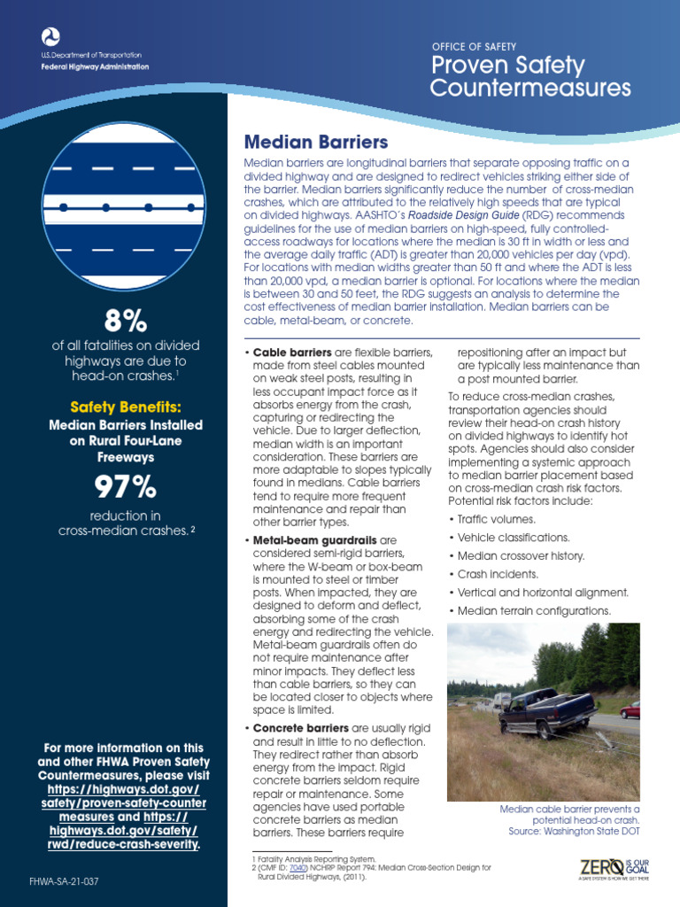 Types of Median Barriers Explained | PDF | Road Safety | Transport