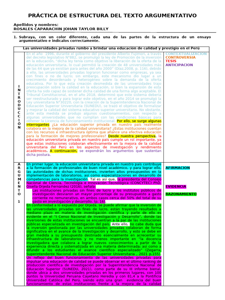 Práctica Ii Rosales Caparachin Johan Taylor Billy | PDF | Aprendizaje | Enseñando