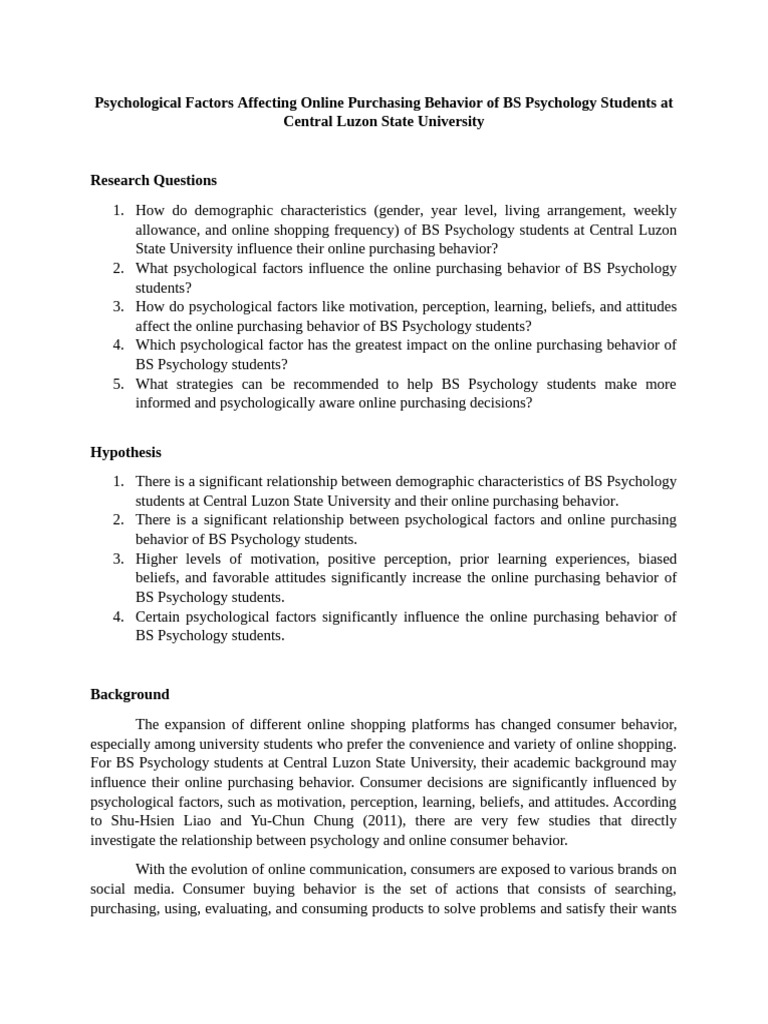 Research Draft | PDF | Behavior | Psychology