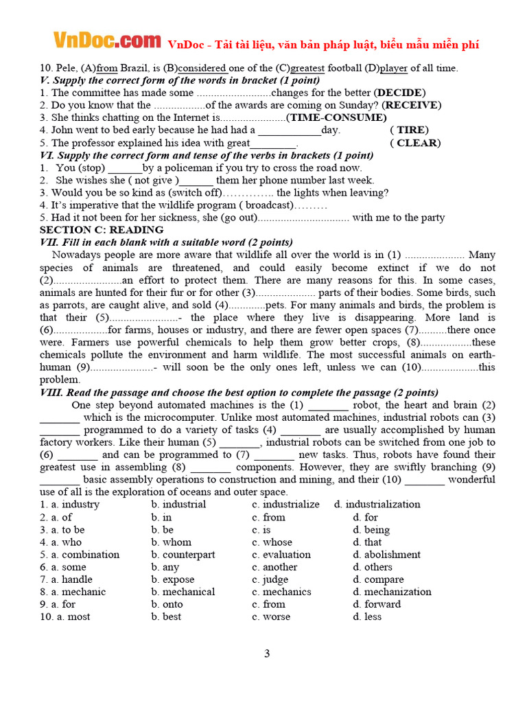 bo-de-thi-hoc-sinh-gioi-mon-tieng-anh-lop-9-co-dap-an-so-1-pages-3 | PDF | Robot | Robotics