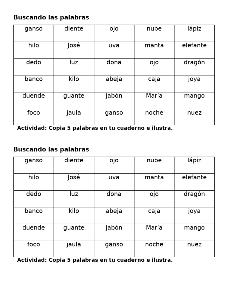 Buscando Las Palabras | PDF