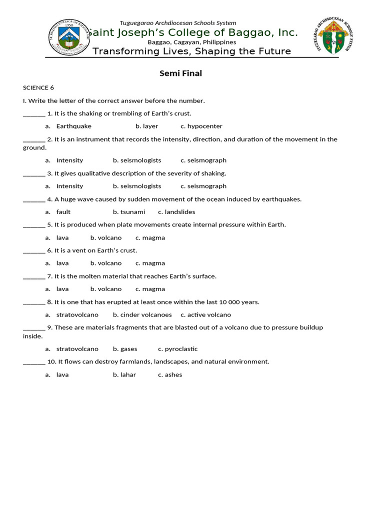 Grade 6 3rd Semi Final | PDF