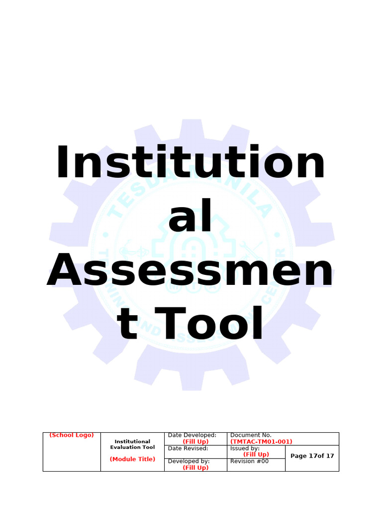 1.4.PTS 2024 Institutional Assessment Tool | PDF | Multiple Choice