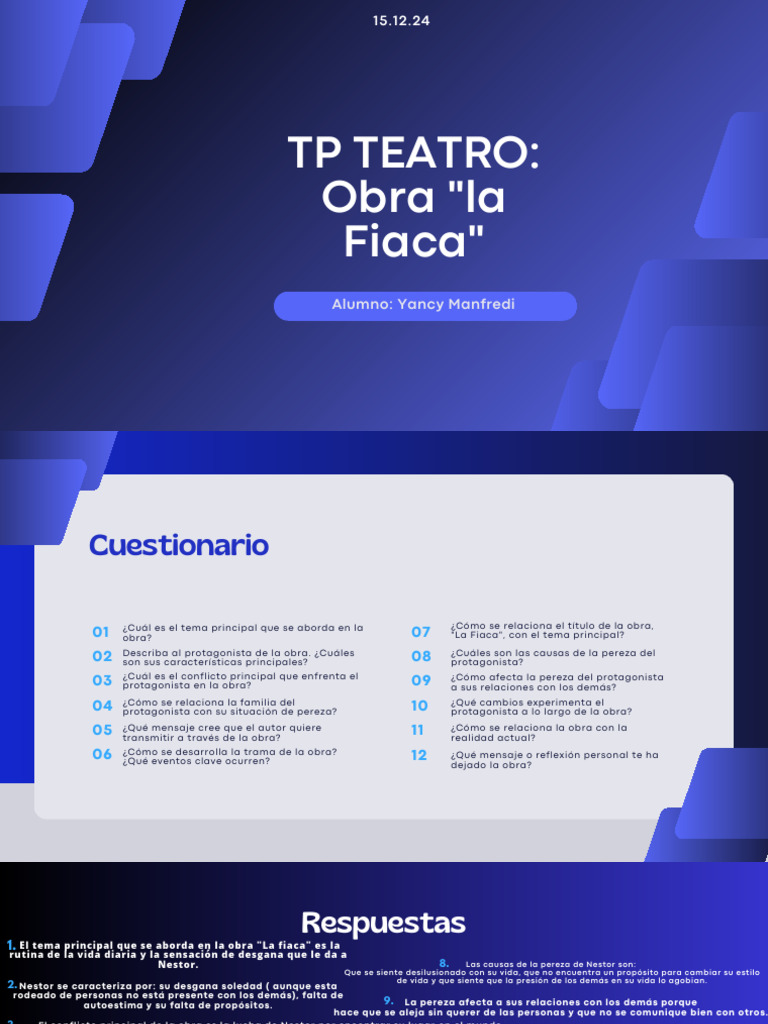 TP TEATRO Obra La Fiaca - 20250325 - 230800 - 0000 | PDF | Sicología