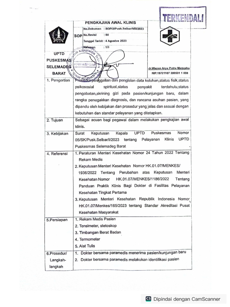 SOP Layanan Klinis | PDF