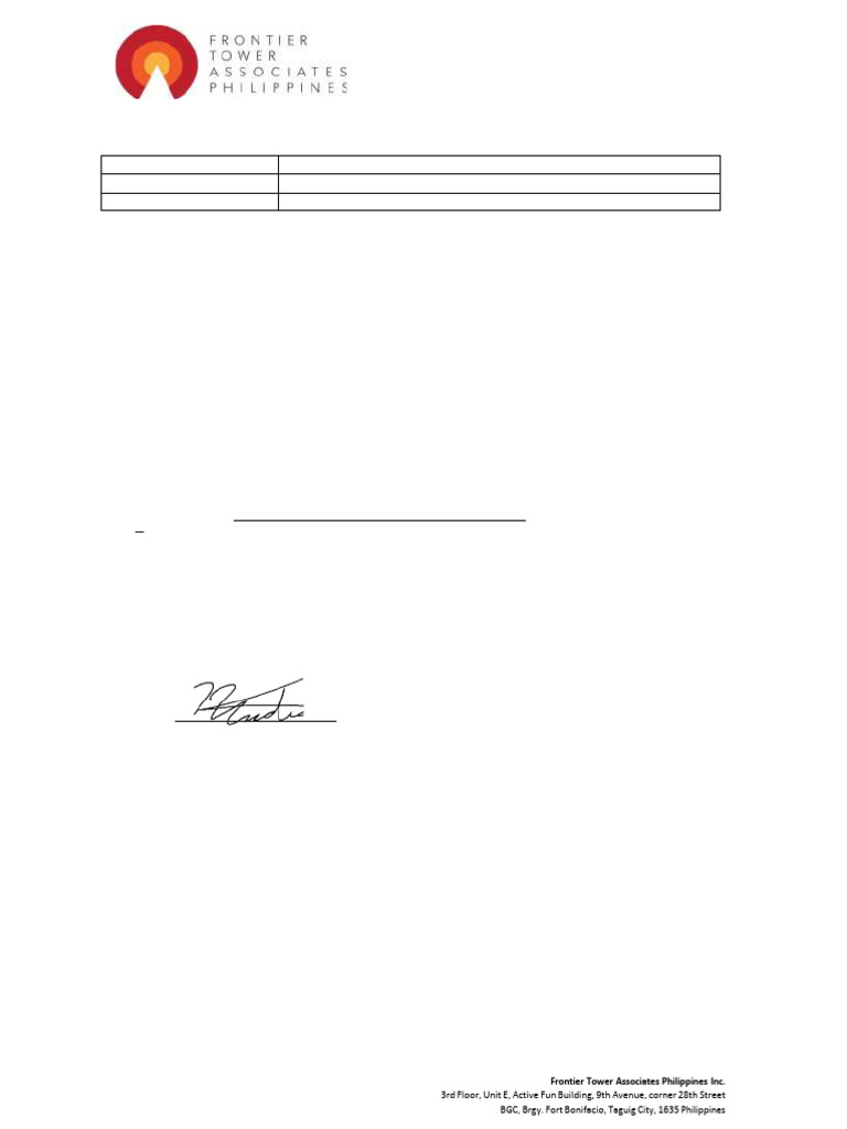 EDGECOMM Tower Maintenance Authorization | PDF