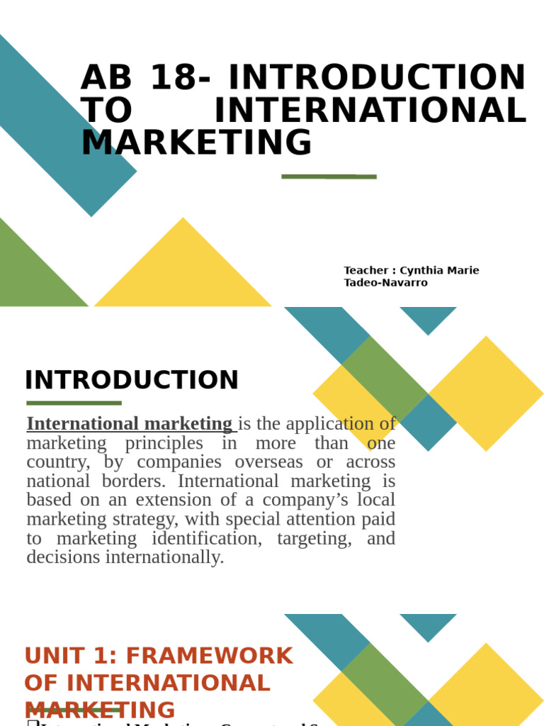 Introduction to International Marketing | PDF | Marketing | Business ...
