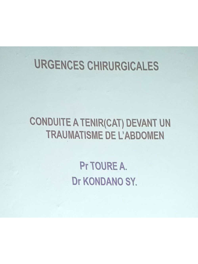 UMC. CAT Devant Un Traumatisme de L'abdomen | PDF
