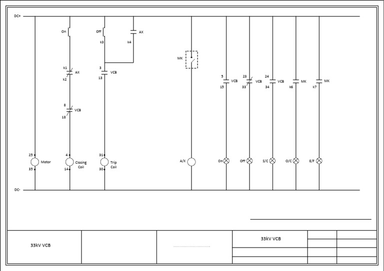 33kV VCB Control Diagram (Ko Aung Kyi) | PDF