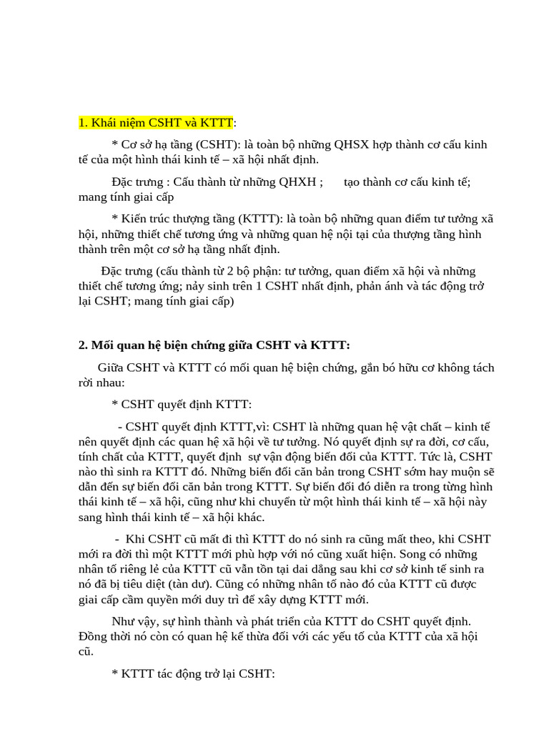 CSHT Và KTTT | PDF