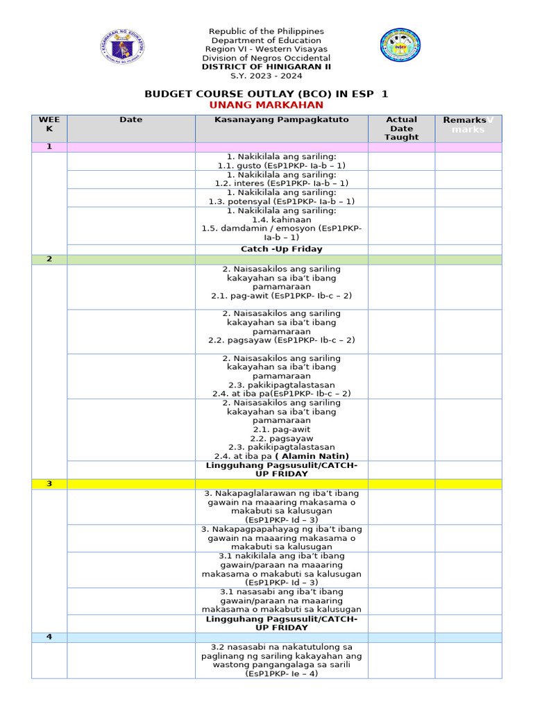 Ist Quarter Bco Grade 1 | PDF