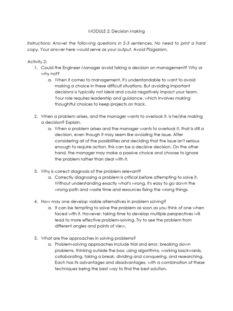 MODULE 2 - Decision Making | PDF | Decision Making | Cognitive Science