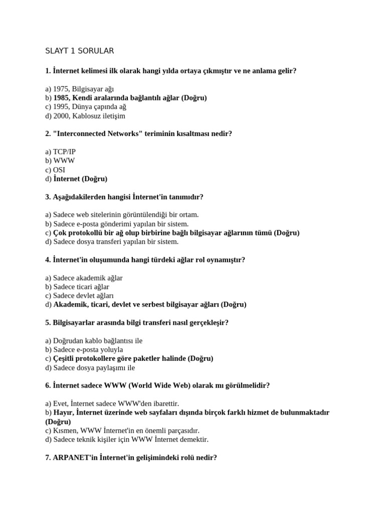 Slayt 1234 Sorular | PDF