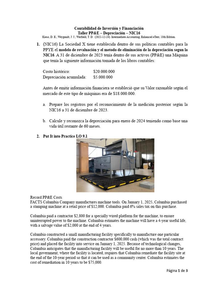 Taller PP&E 13Mr25 | PDF | Depreciation | Income Statement