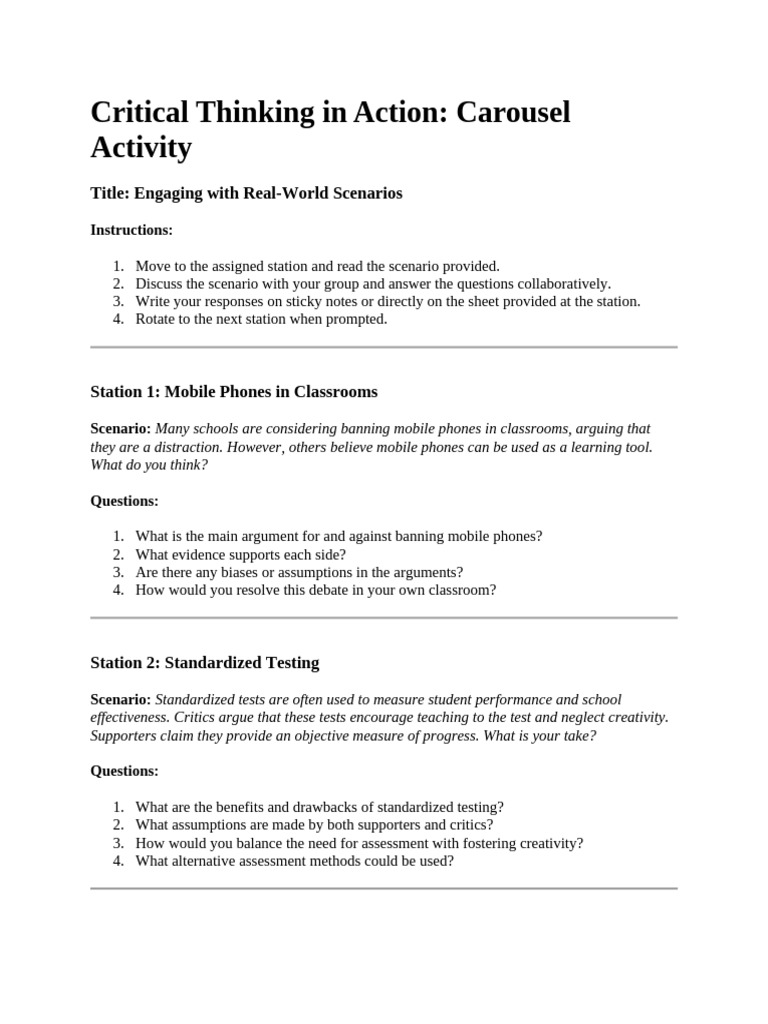 Critical Thinking in Actio1 | PDF | Standardized Tests | Distance Education